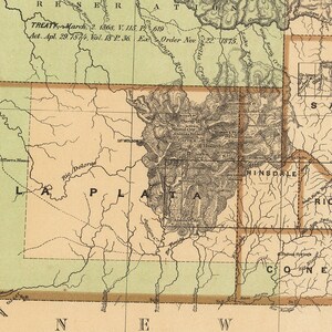 Map of Colorado 1876. Vintage Restoration Hardware Home Deco Style Old ...