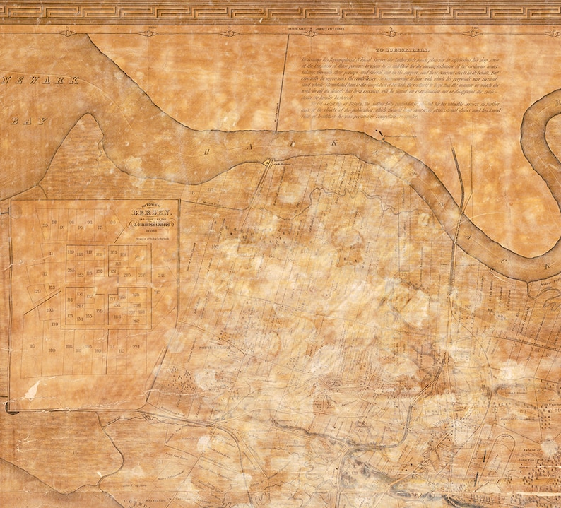 Topographical Map of Jersey City Hoboken New Jersey NJ. - Etsy