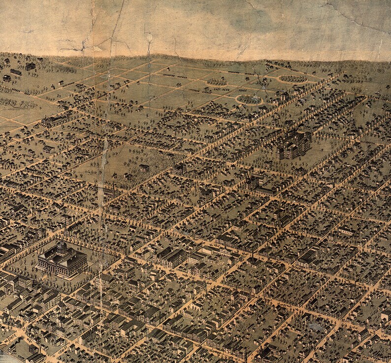 Columbus Franklin Co. Ohio 1872. Fowler & Bailey. Historical - Etsy