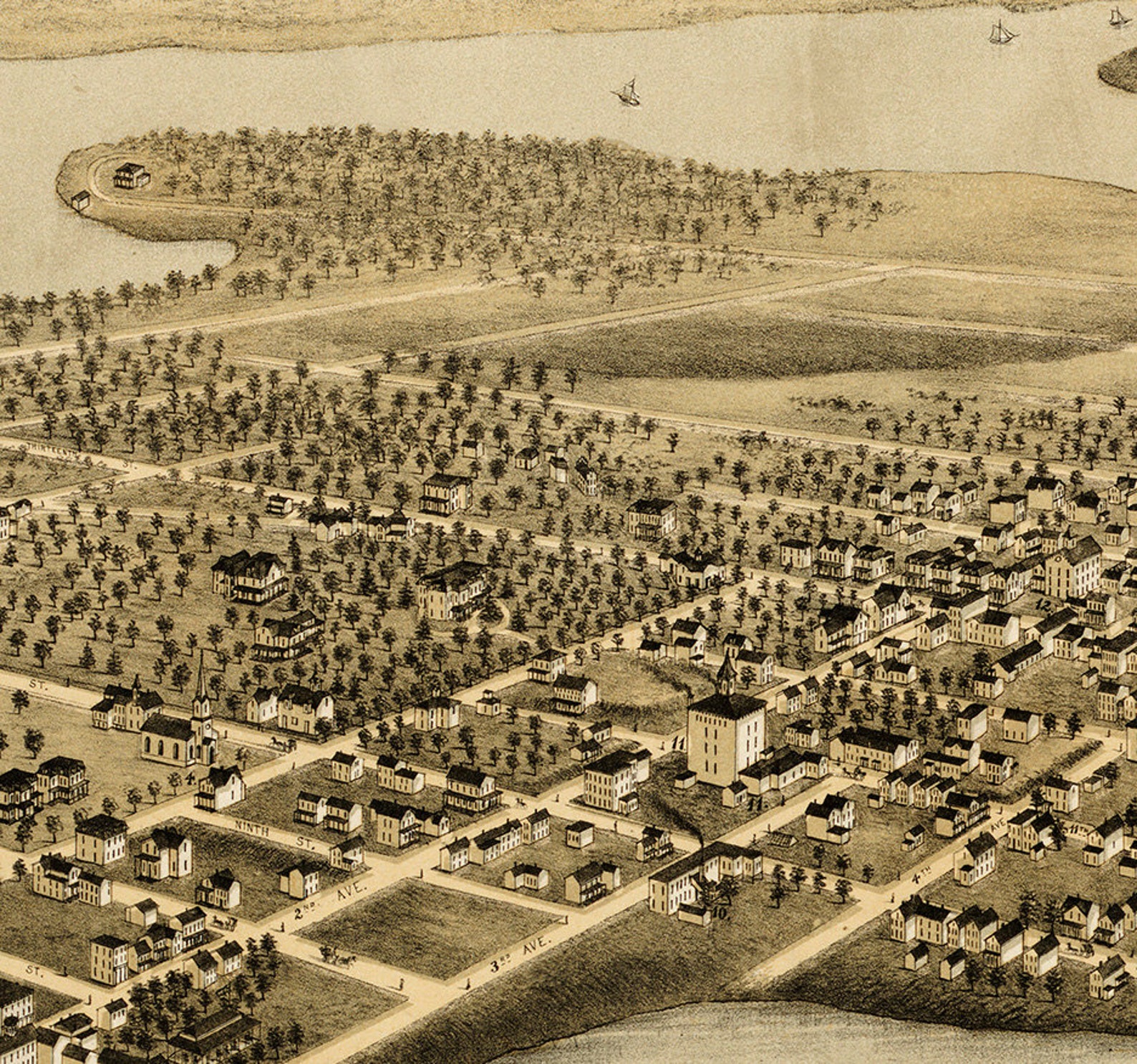 Map of College Point Queens Borough Long Island New York | Etsy