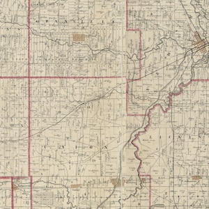 Map of Licking County, Ohio. 1854. Vintage Restoration Hardware Home ...