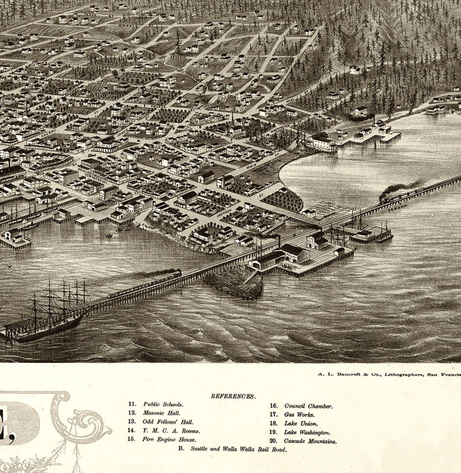 City of Seattle, Puget Sound, Washington Territory, 1878 Vintage ...