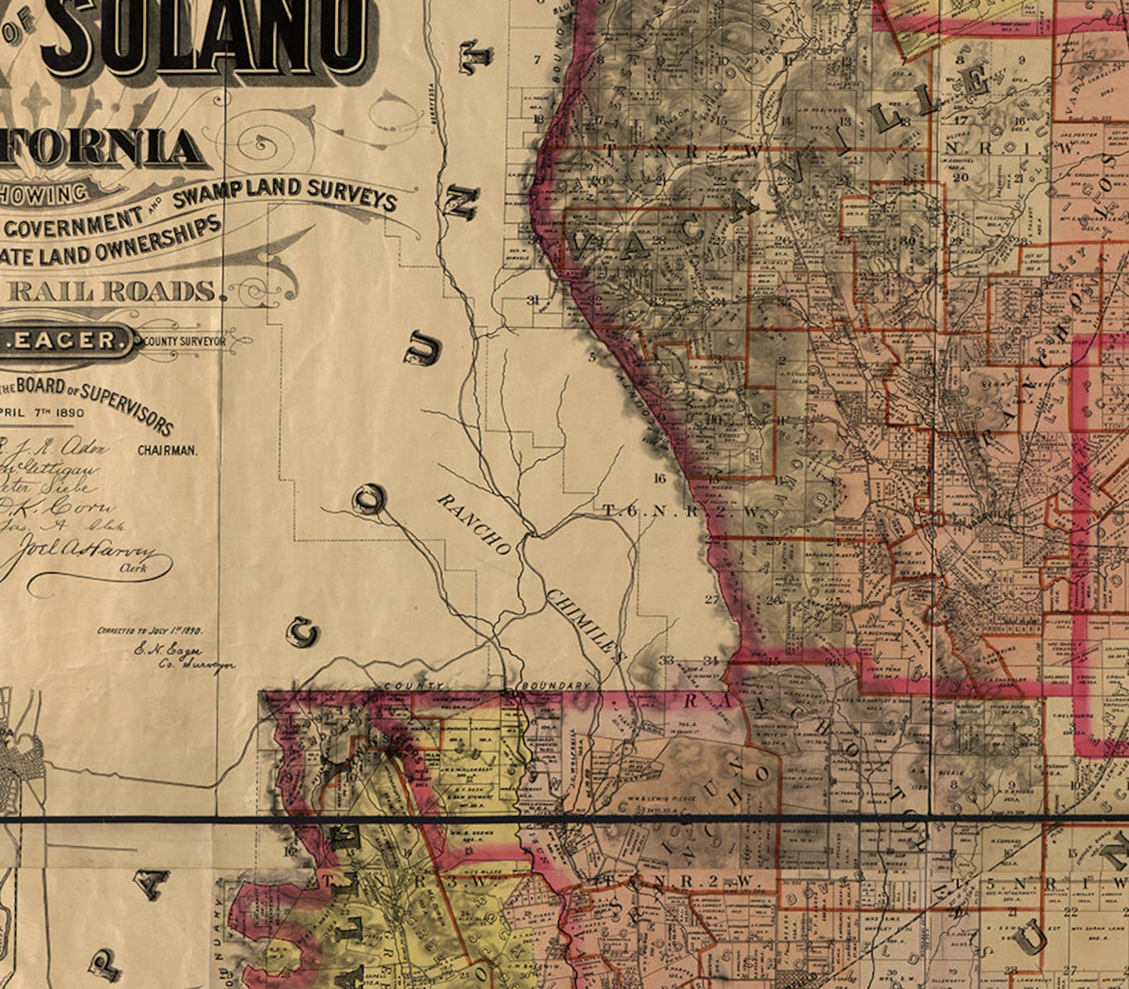 Map of Solano County California CA 1890. Vintage | Etsy