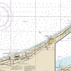 Nautical Chart of Lake Michigan, Waukegan to South Haven. Great Lake ...