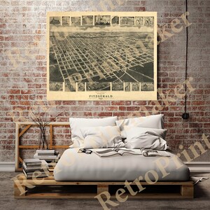 Map of Fitzgerald, Georgia. Ben Hill County 1908. Vintage Restoration ...