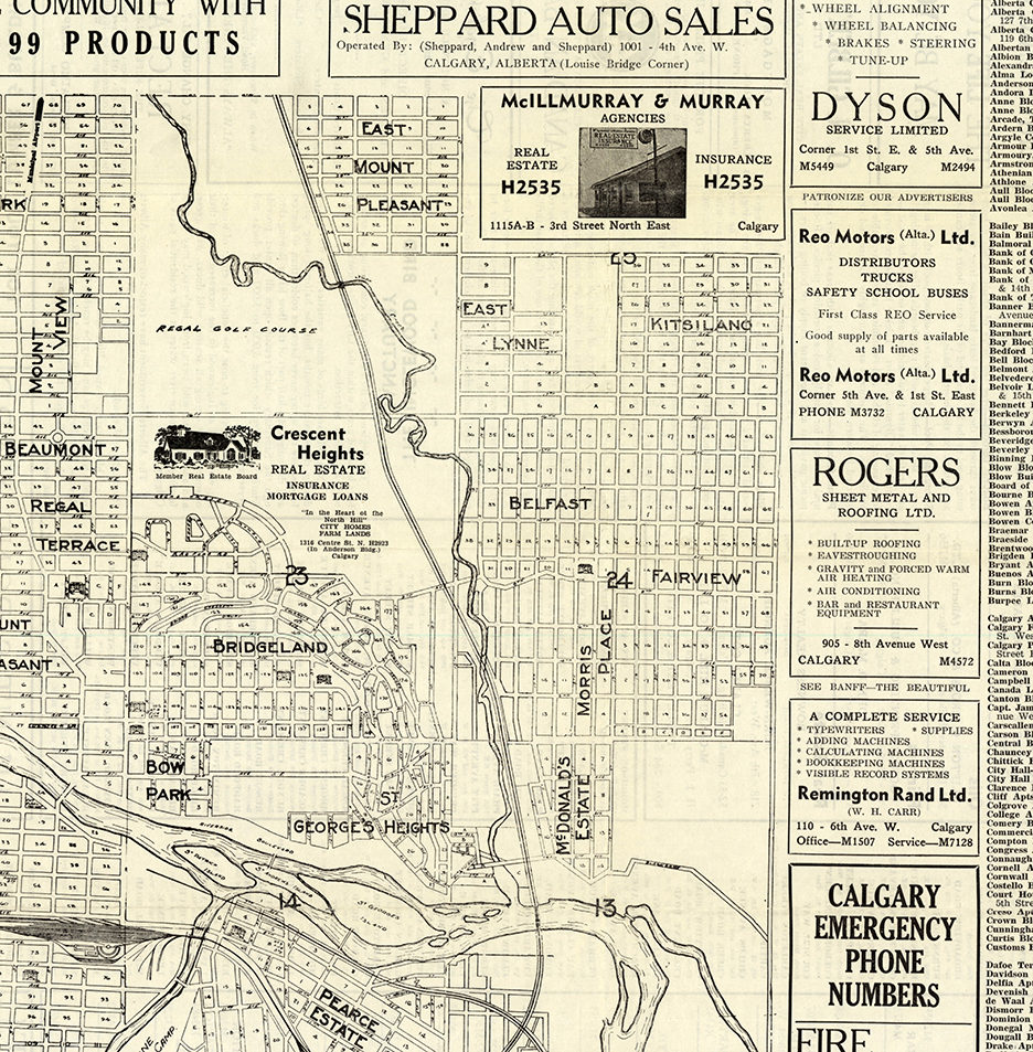 Map of Calgary Alberta Canada in 1950. Restoration Hardware - Etsy