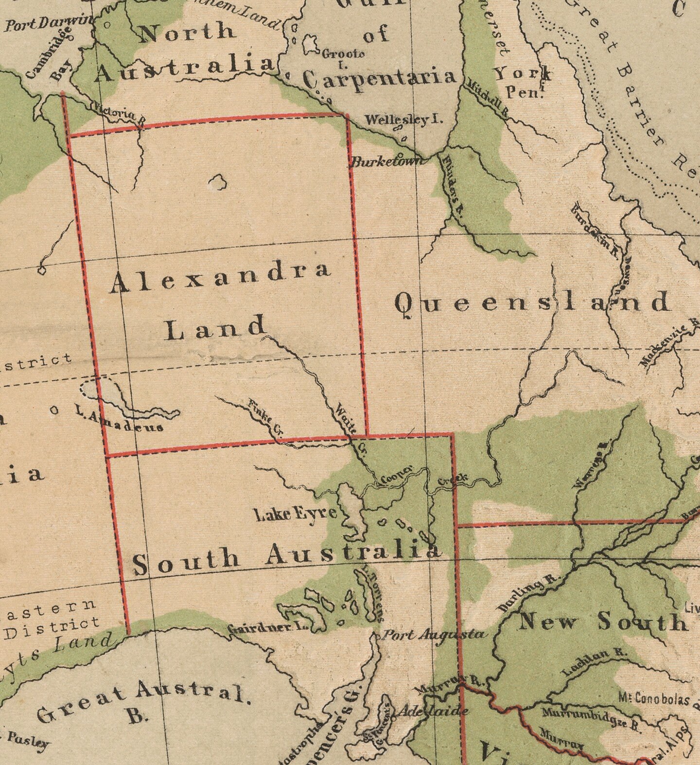 Map of Australia 1880 Home Deco Style Old Wall Vintage | Etsy
