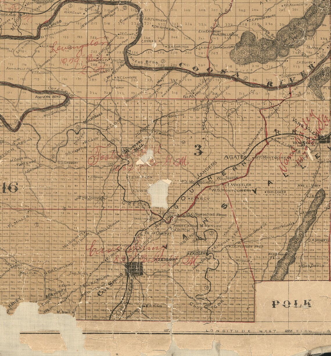 Map of Floyd County Georgia. 1895. Vintage restoration | Etsy