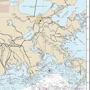 NOAA Nautical Charts of Mississipi River to Galveston, Gulf Coast 11340 ...