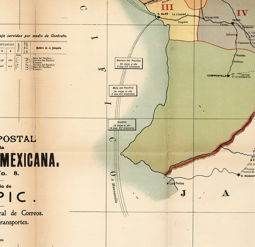 Map of Tepic Mexico 1904. Vintage Restoration Hardware Home | Etsy