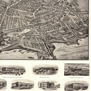 Map of New London, New London Co, Conn., Connecticut CT 1911. Vintage ...