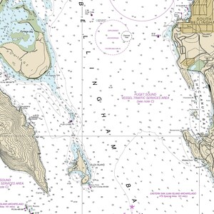 NOAA Nautical Charts of Bellingham Bay, Washington. 18424 Reproduction ...