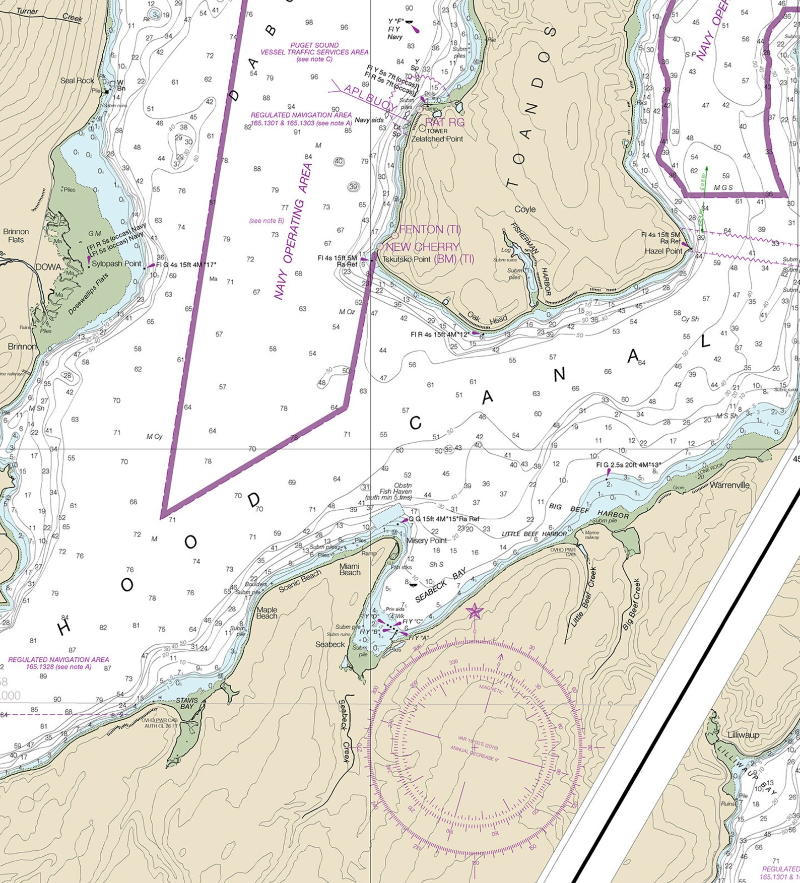Nautical Charts of Puget Sound. Hood Canal and Dabob Bay 18476 West ...