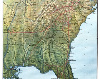 Florida Railroad Map - Etsy