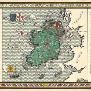 Map of Irish Free State & Northern Ireland and Their Agricultural ...