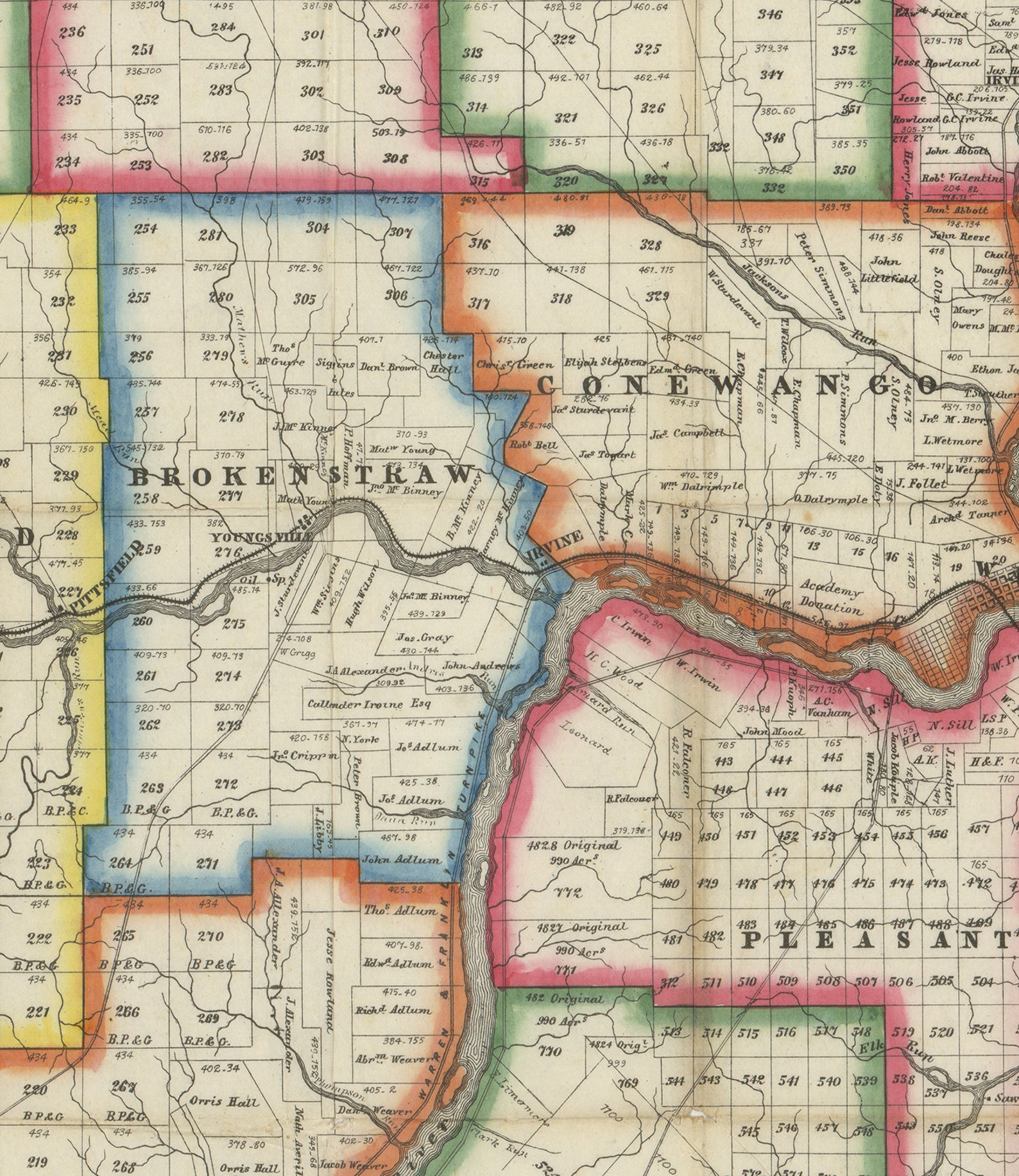 Map of Warren County Pennsylvania. 1865. Vintage Restoration | Etsy