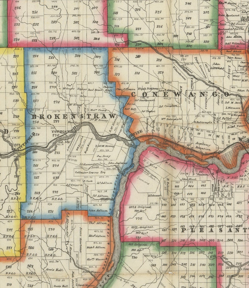 Map of Warren County Pennsylvania. 1865. Vintage Restoration | Etsy