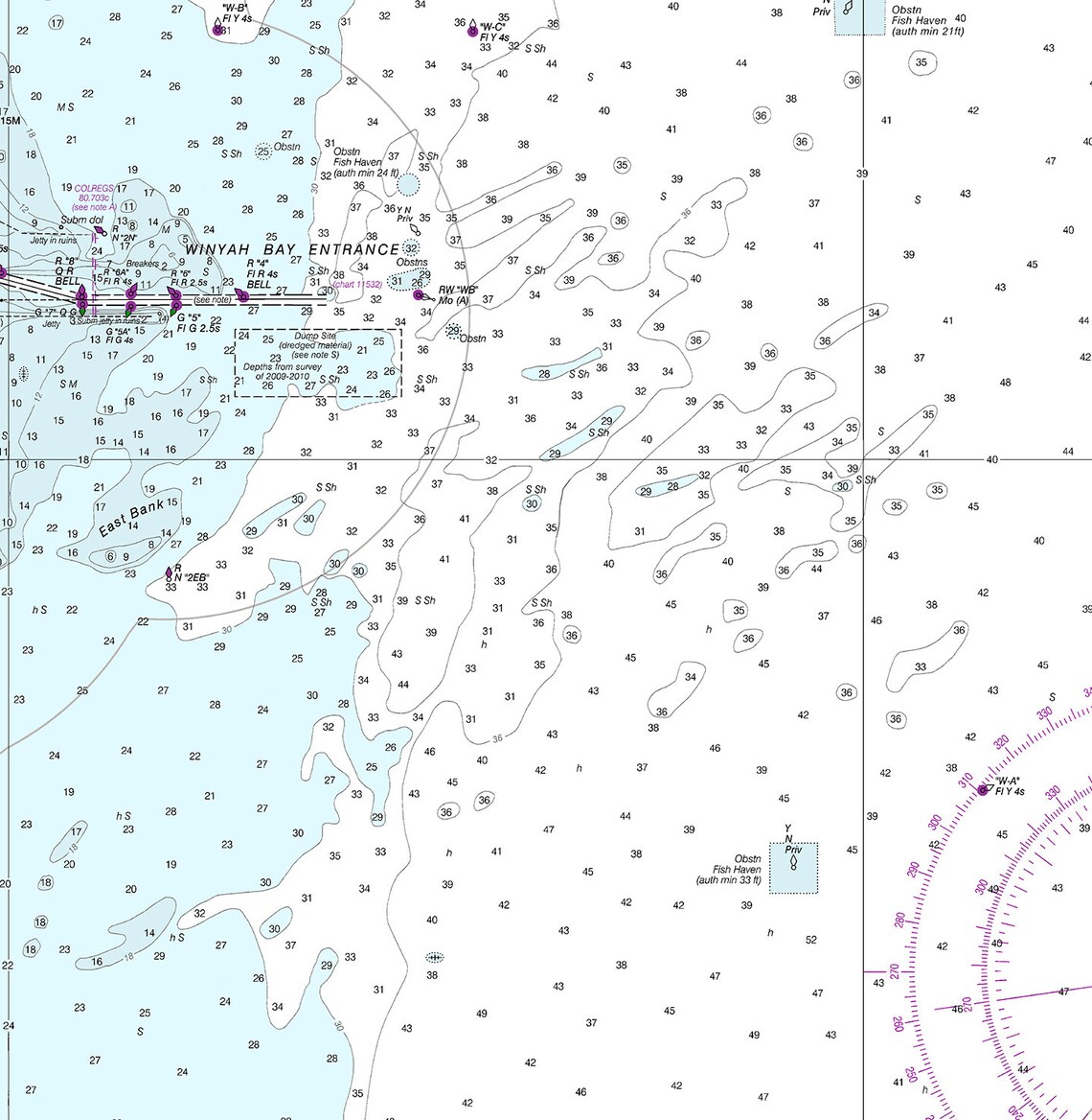 Nautical Charts of Winyah Bay to Bulls Bay South Carolina. - Etsy