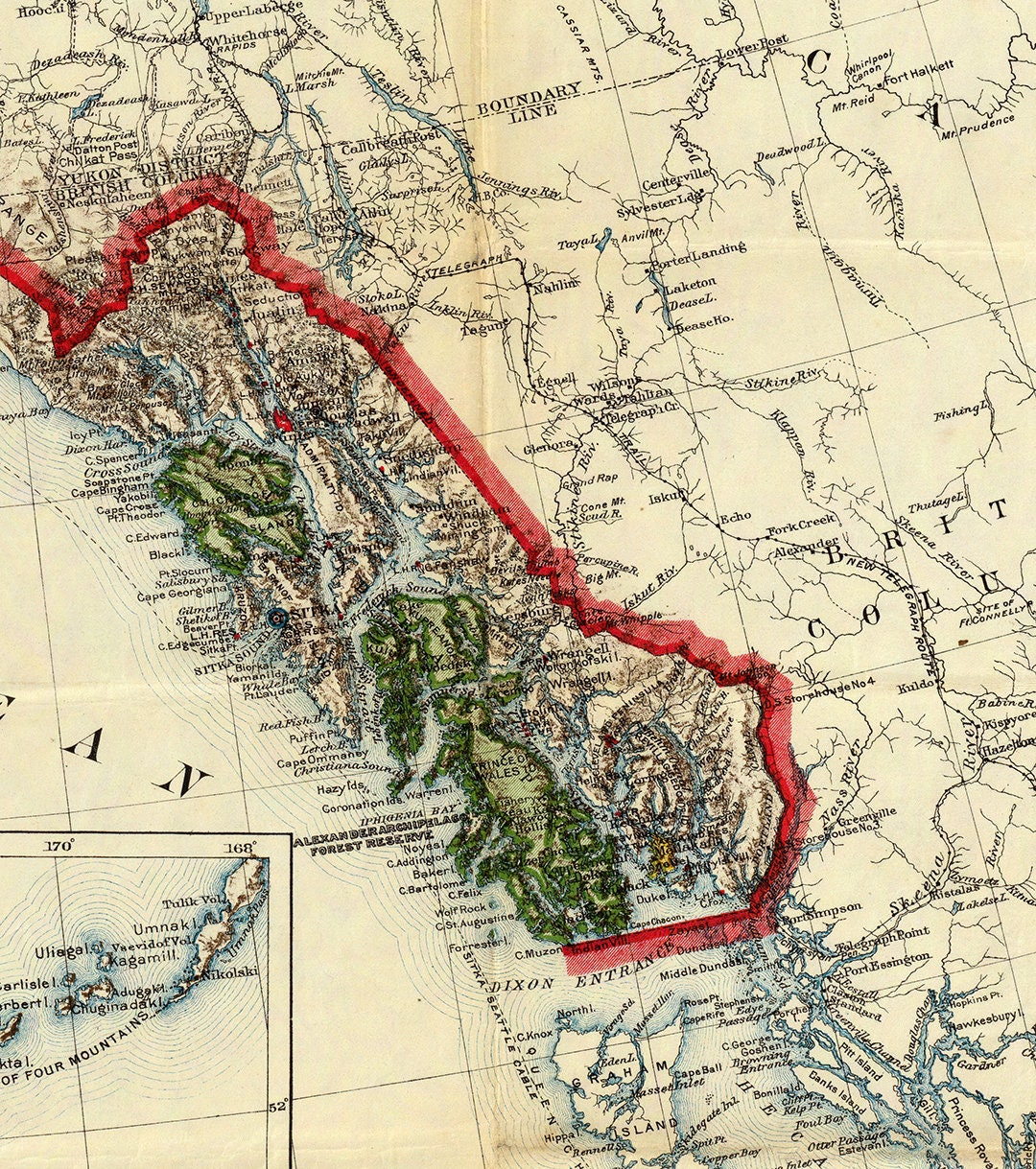 Map of Akaska 1906. Vintage Restoration Hardware Home Deco - Etsy