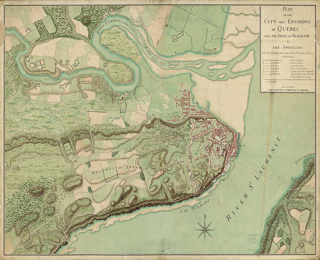Plan of Quebec, Canada 1759. Vintage Home Deco Style Old Wall ...