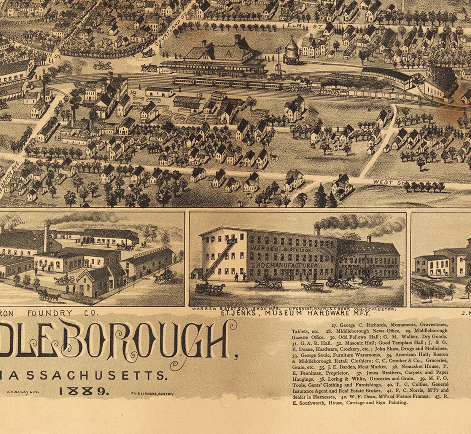 Map of Middleborough Plymouth County Massachusetts MA. - Etsy