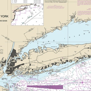 Nautical Charts of Approaches to New York, Nantucket Shoals to Five ...