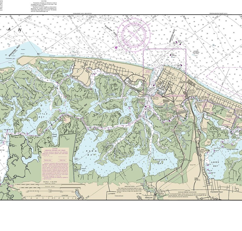 Nautical Charts of Little Egg Harbor to Cape May 12316. Great Bay ...