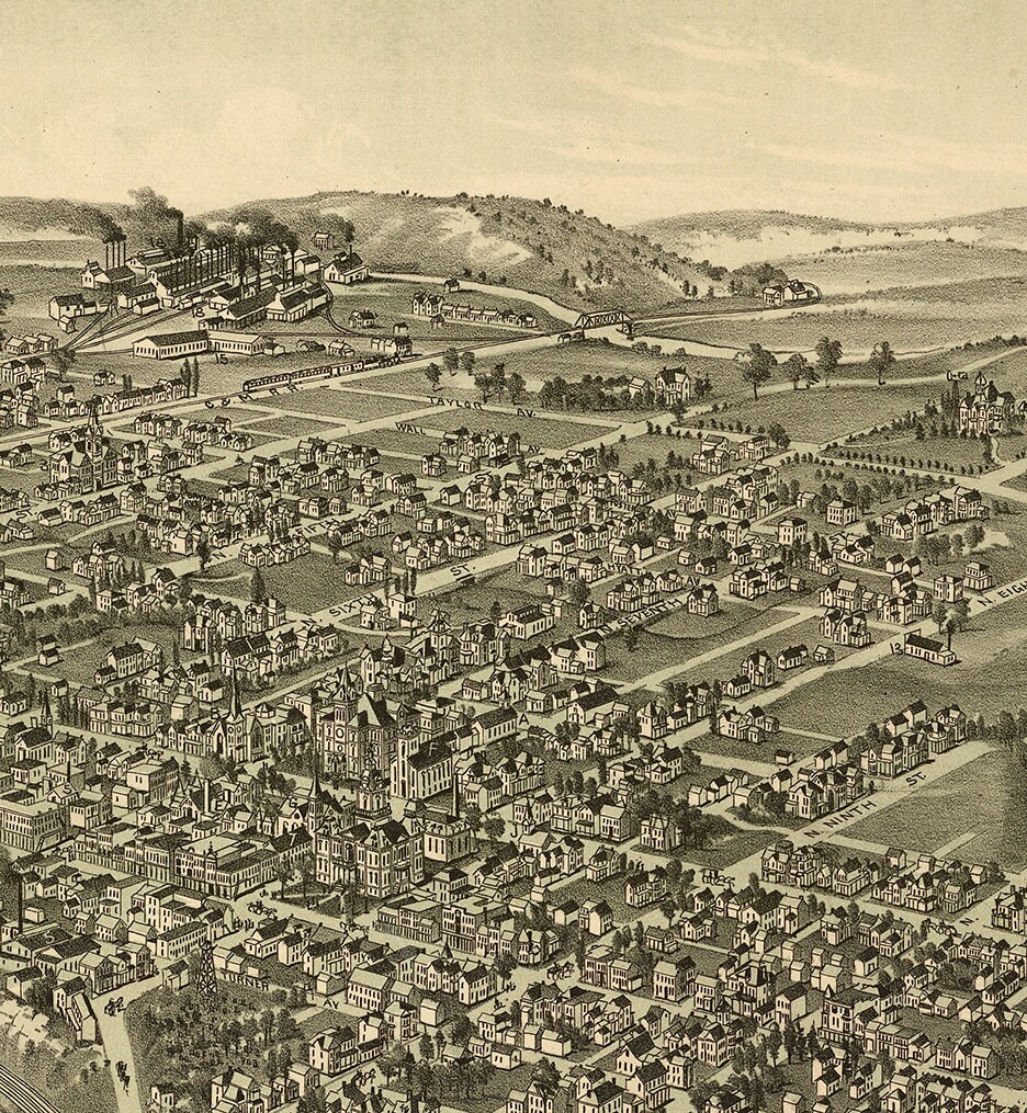 Map of Cambridge Guernsey County Ohio OH 1899. Restoration - Etsy