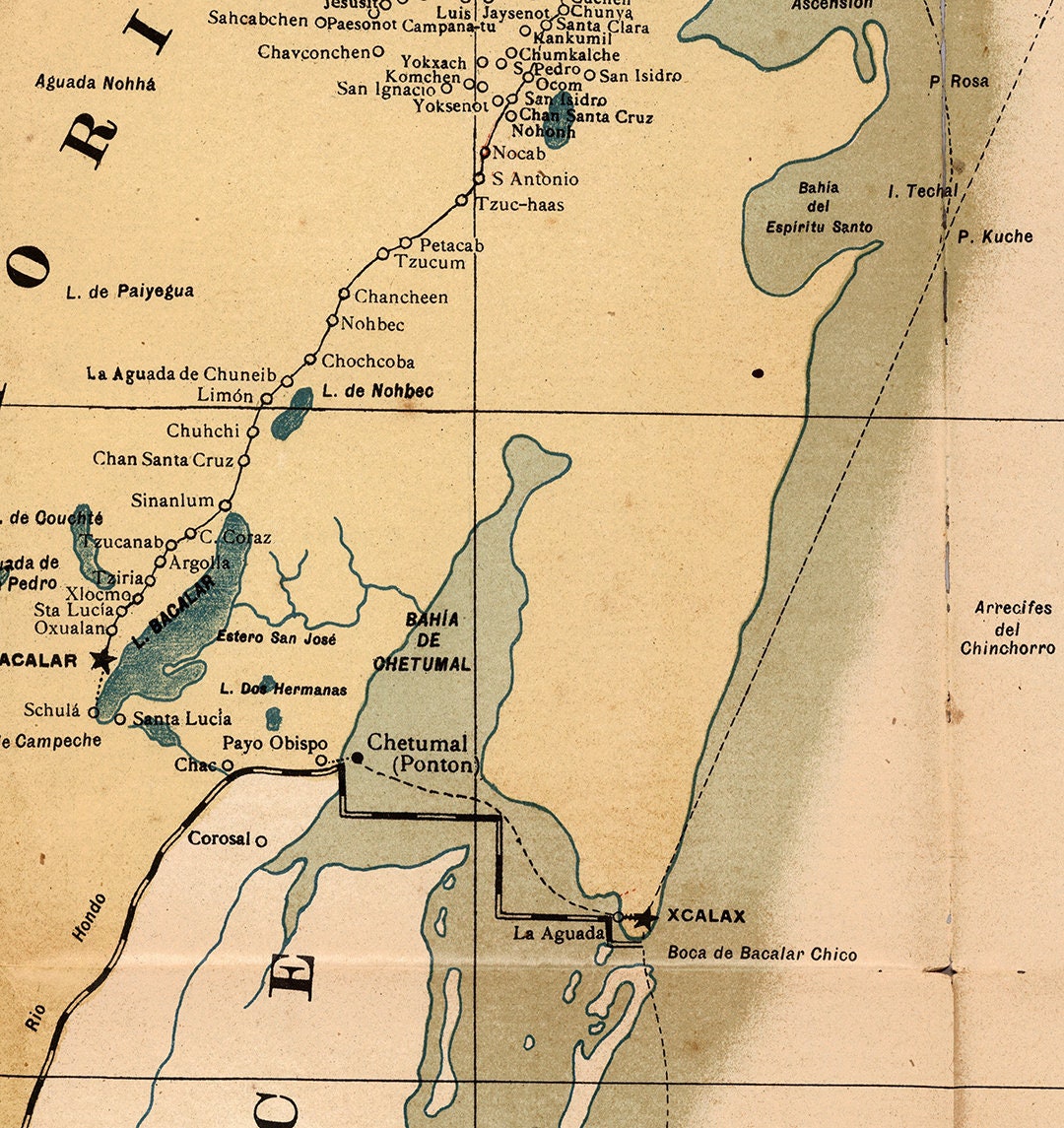 Map of Quintana Roo Mexico 1904. Vintage Restoration - Etsy Canada