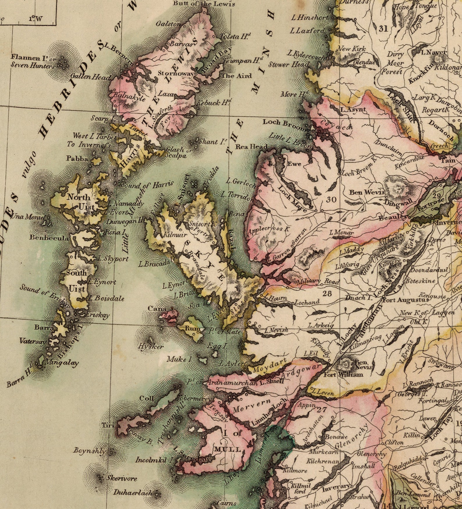 Map of Scotland 1814. Vintage Restoration Hardware Home Deco Style Old ...