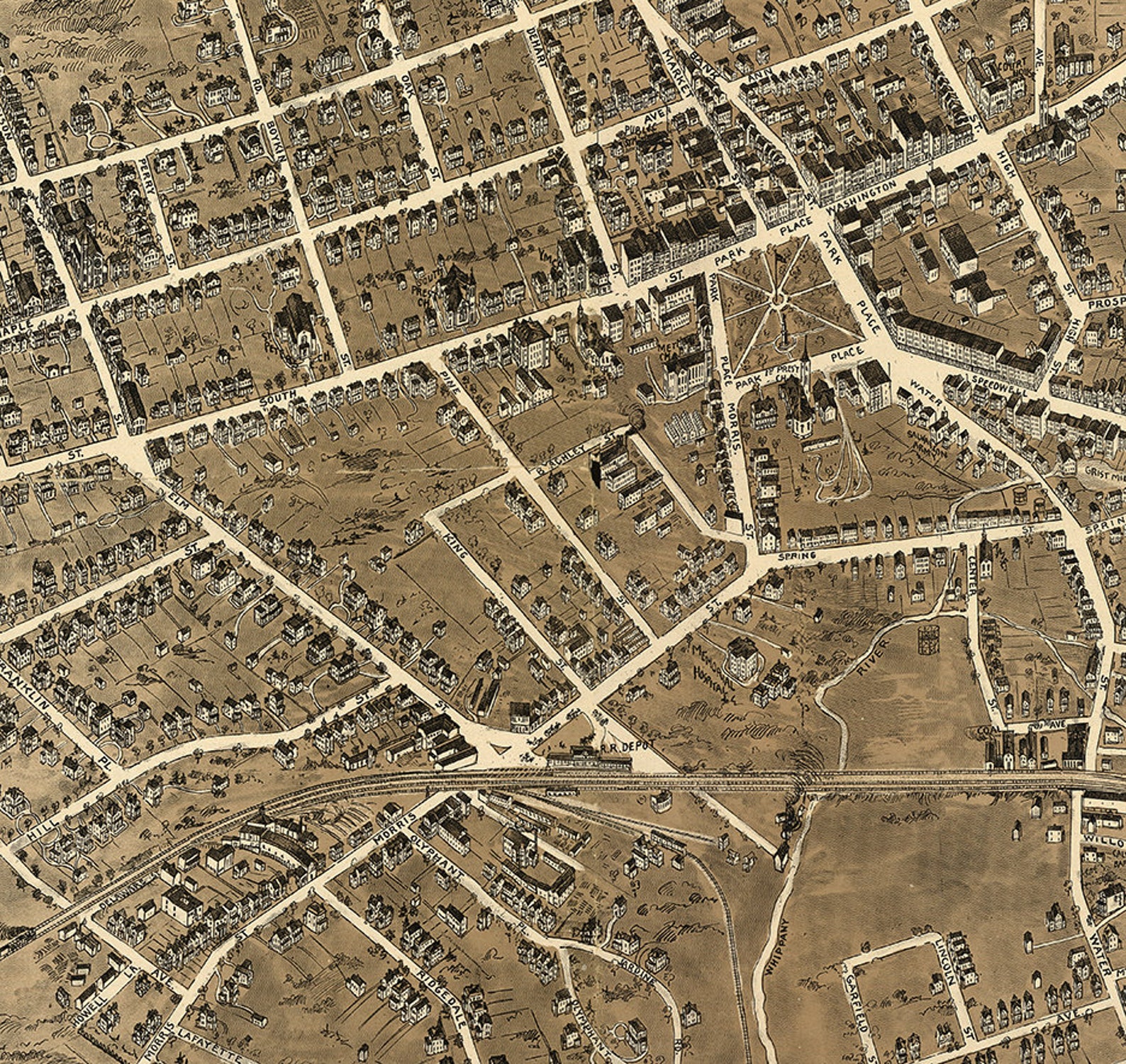 Map of Morristown Morris Co. New Jersey 1899. Vintage - Etsy