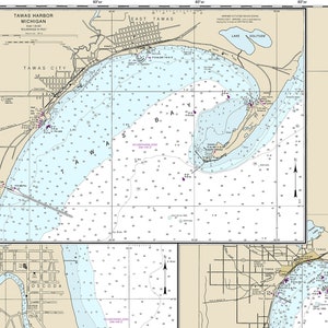 Nautical Charts of Saginaw Bay, Port Austin and Caseville Harbor ...