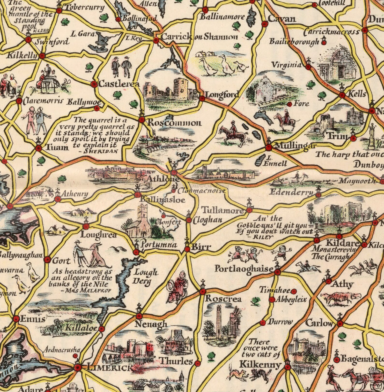 Historic Pictorial Map Esso Pictorial Plan of Ireland. 1932. - Etsy UK