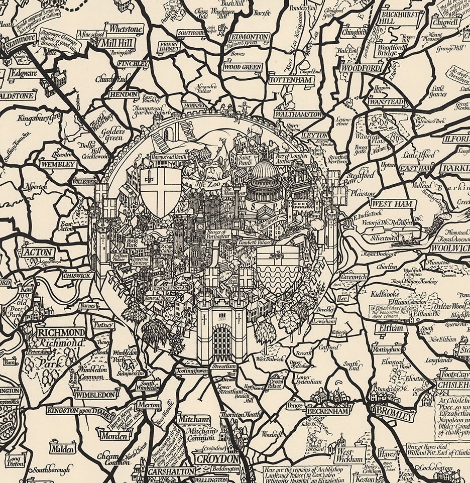 The Country Bus-services Map London. Vintage Restoration | Etsy