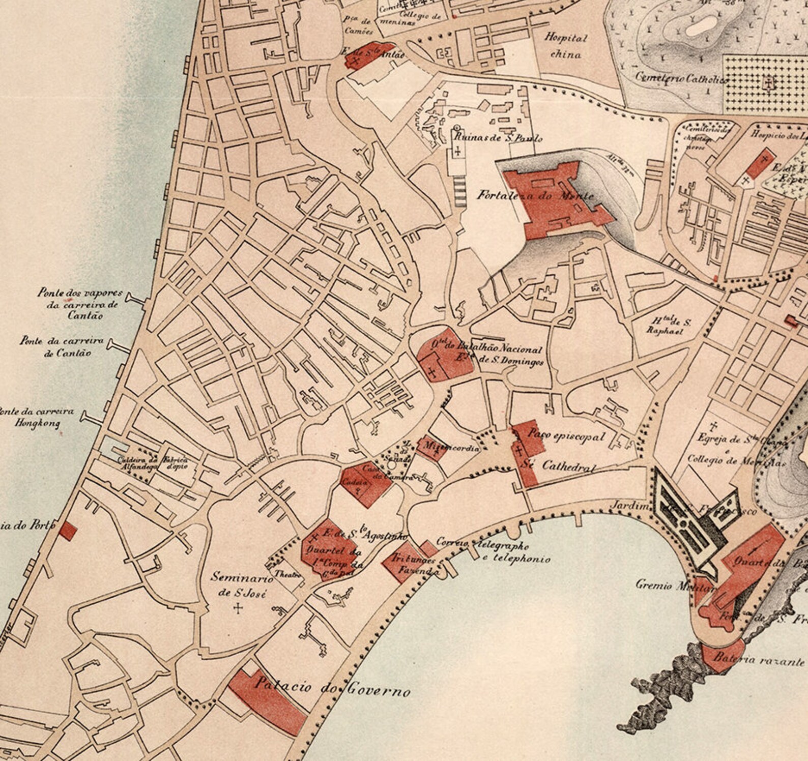 Map of Macau 澳門 China 1889. Vintage Restoration Hardware - Etsy UK