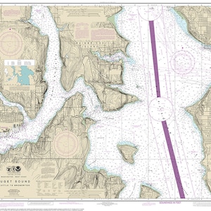 NOAA Nautical Charts of Puget Sound Seattle to Bremerton 18449 ...