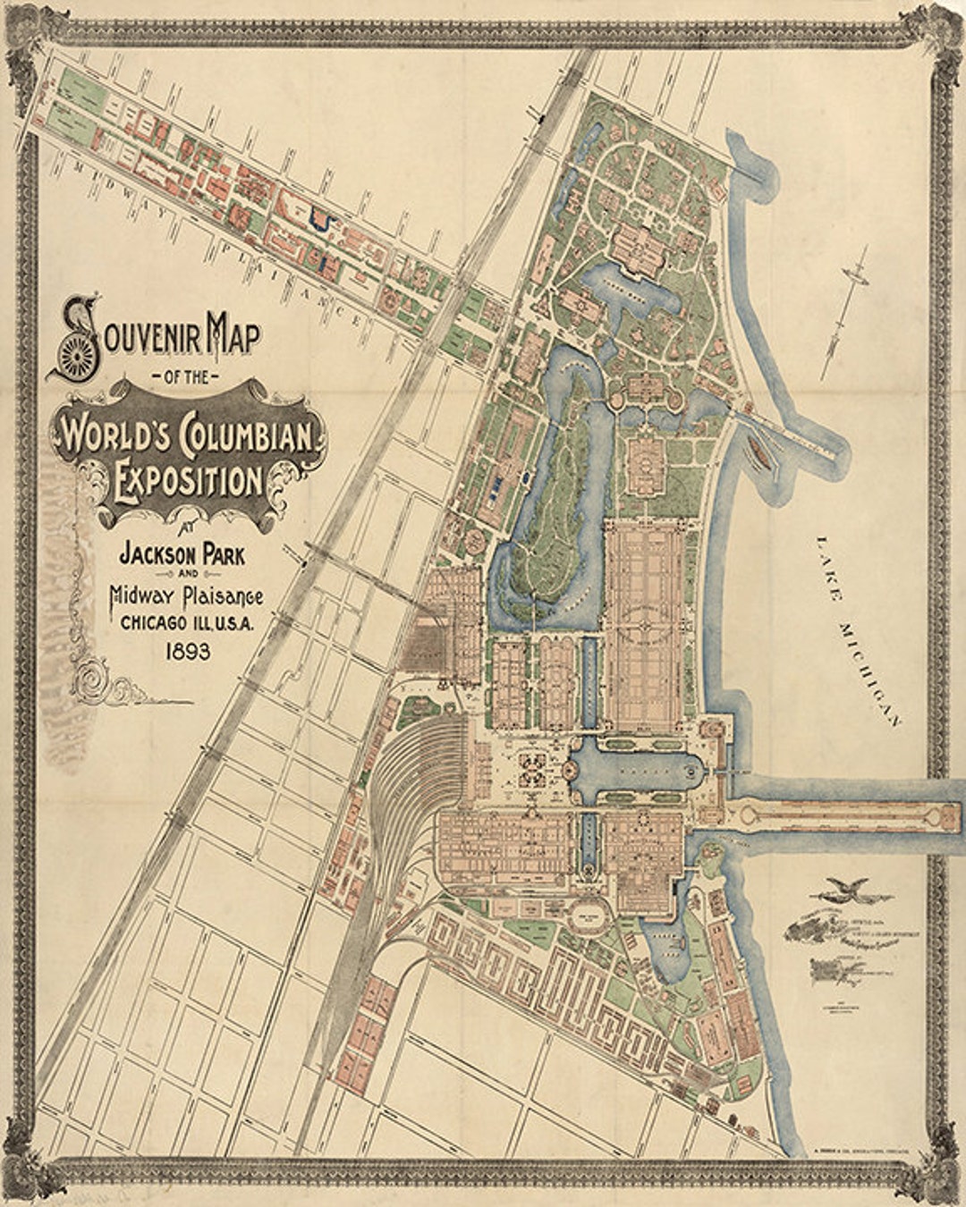 Souvenir Map of the World's Columbian Exposition at Jackson Park and ...