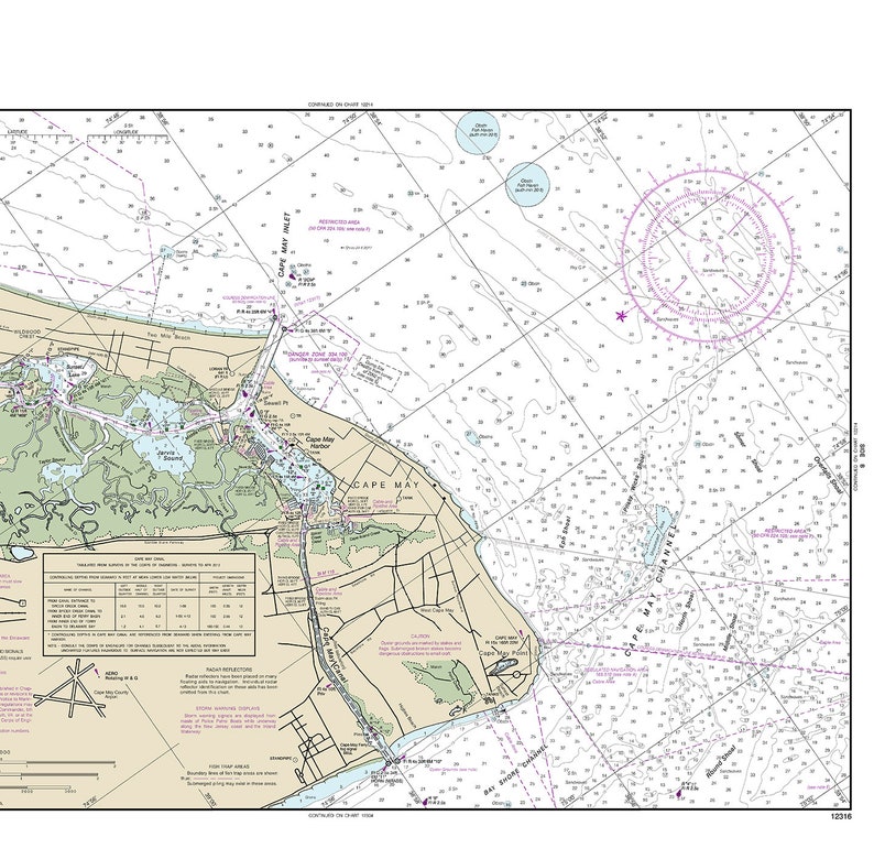 Nautical Charts of Little Egg Harbor to Cape May 12316. Great Bay ...