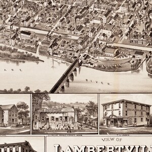 Map of Lambertville, Hunterdon Co., New Jersey. Vintage Reproduction ...