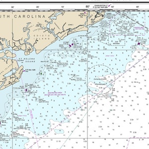 NOAA Nautical Charts of Charleston Light to Cape Canaveral. East Coast ...