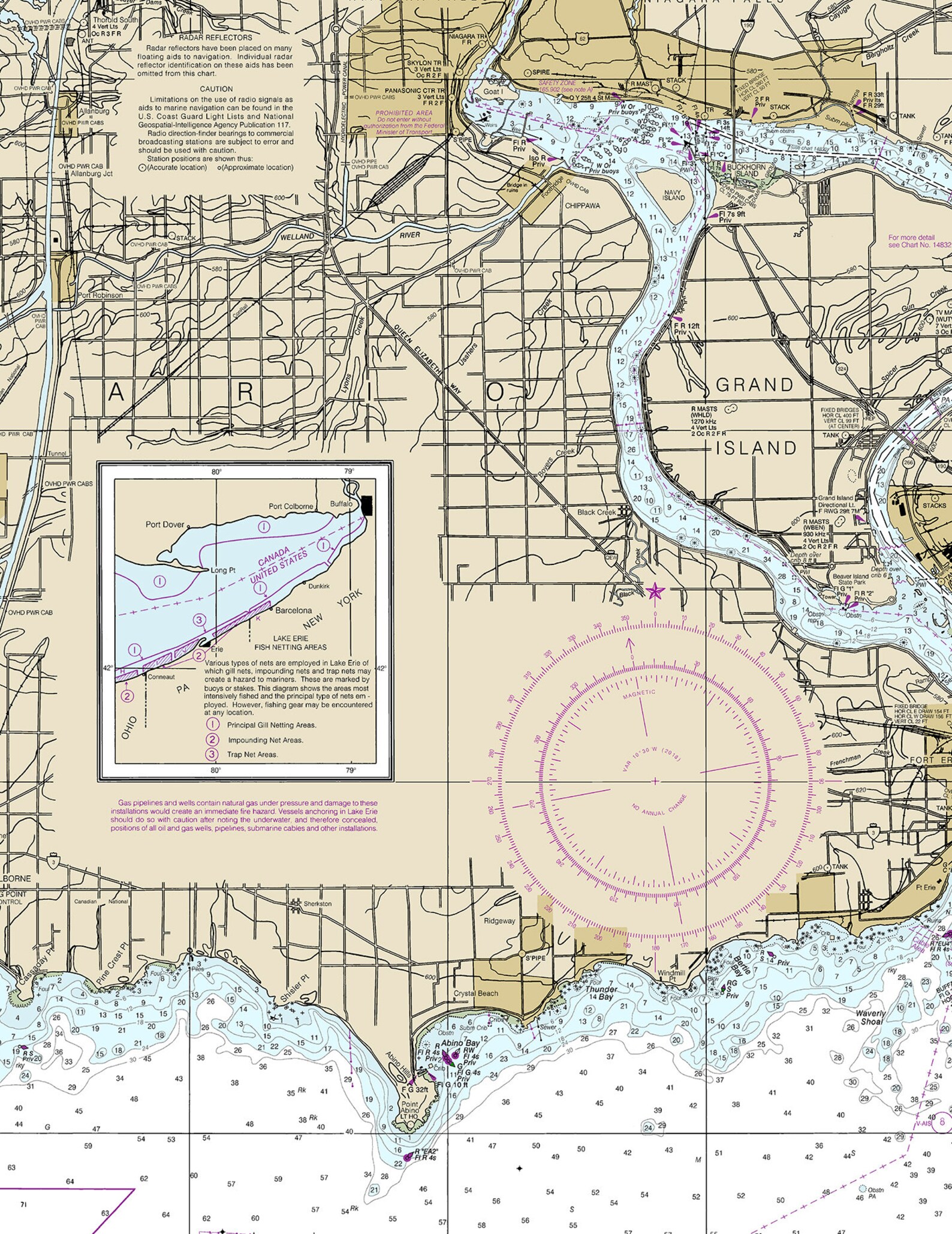 Nautical charts of Approaches to Niagara River & Welland Canal | Etsy