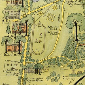 Map of Colgate University. 1927. Vintage Home Deco Style Old Wall ...