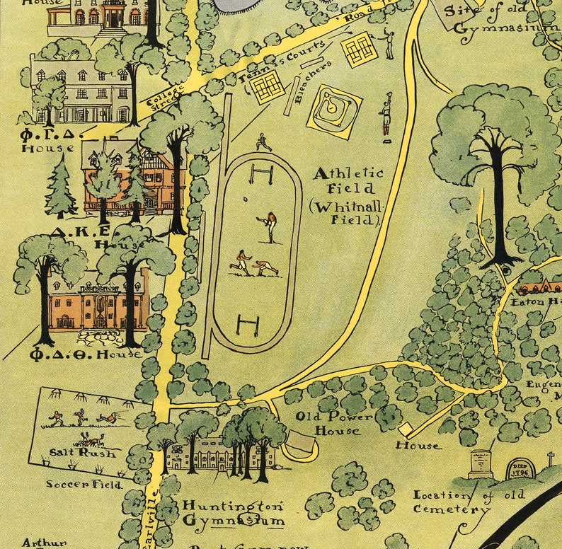 Map of Colgate University. 1927. Vintage Home Deco Style Old | Etsy