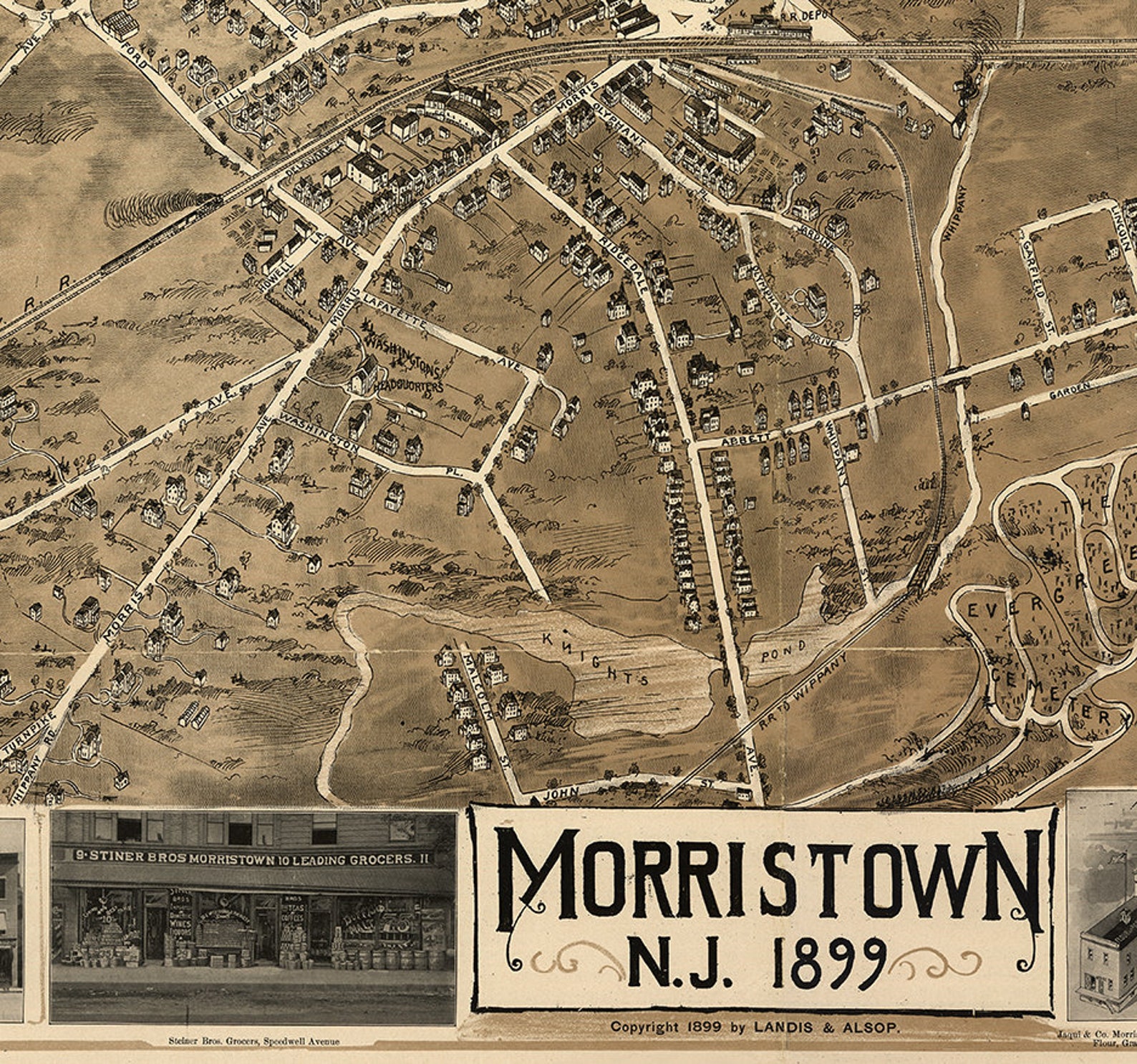 Map of Morristown Morris Co. New Jersey 1899. Vintage - Etsy