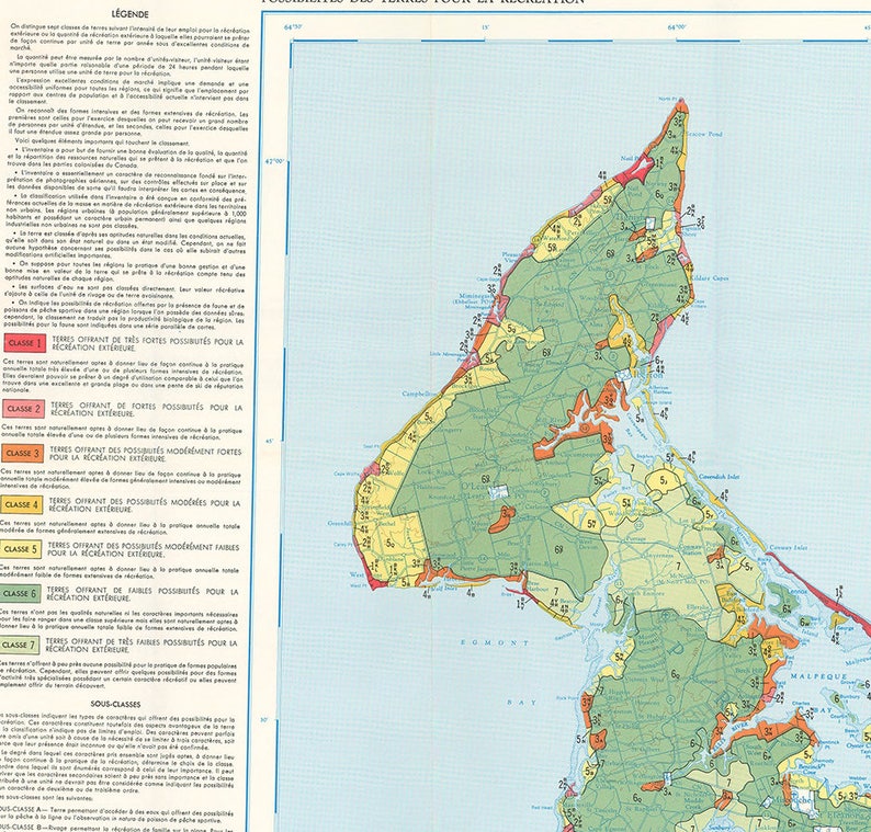 Mapa de la Isla del Príncipe Eduardo Golfo de San Lorenzo. - Etsy España