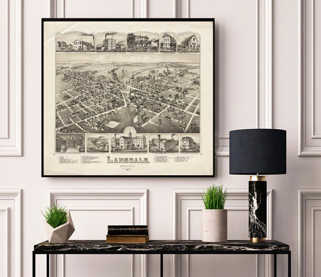 Map of Lansdale, Montgomery Co., Pennsylvania, PA 1885. Home Deco Style ...