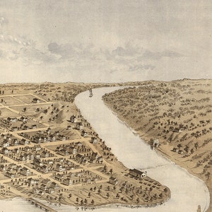 Map of Appleton, Outagamie Co., Wisconsin 1867, WI. Vintage Restoration ...