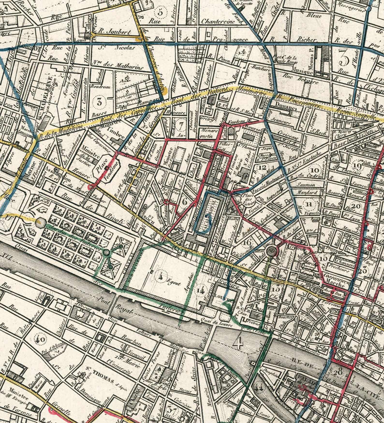 Map of Paris France 1820. Restoration Hardware Home Deco | Etsy