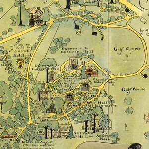 Map of Colgate University. 1927. Vintage Home Deco Style Old Wall ...