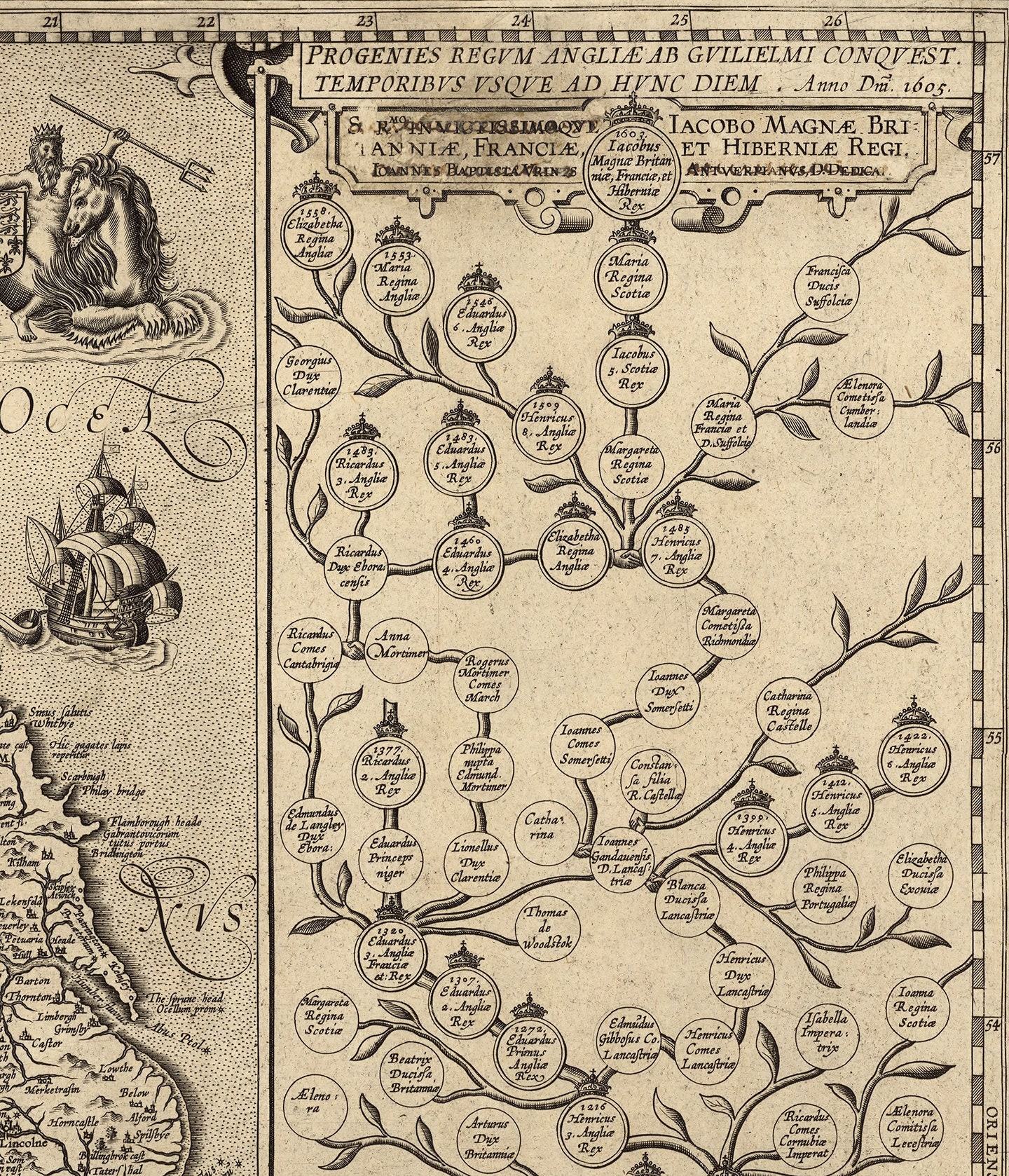 Map of England and Ireland 1605. Vintage Home Deco Style Old | Etsy